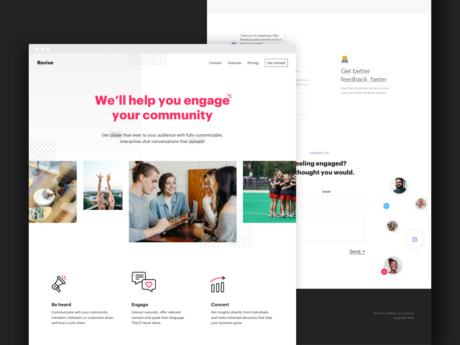 Revive Chat - Landing Page by Priscila Dias on Dribbble