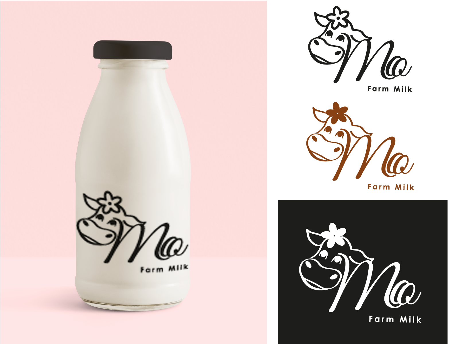 Logotype "Farm milk" by Natalya on Dribbble