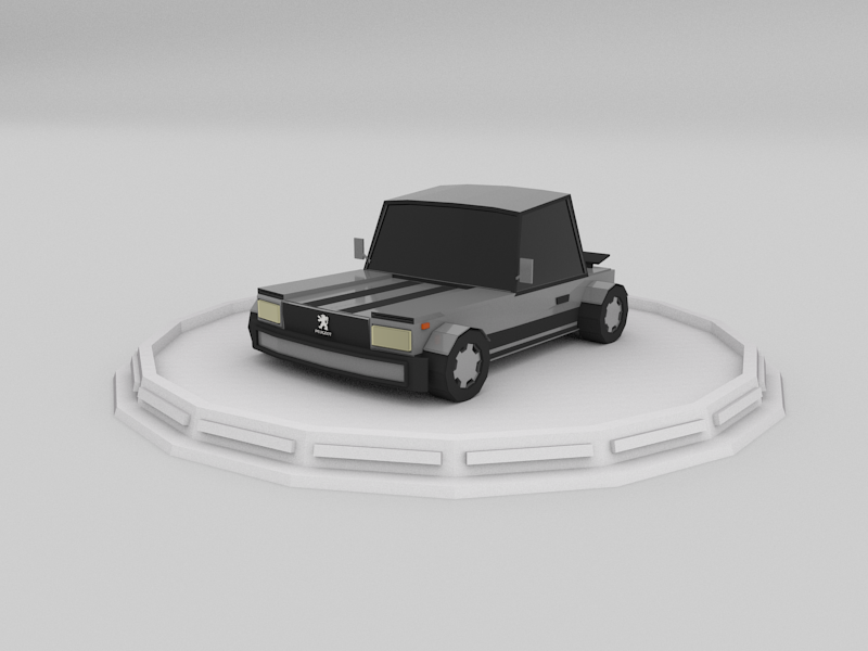 Low Poly Peugeot Gray Car by Genison Santana on Dribbble