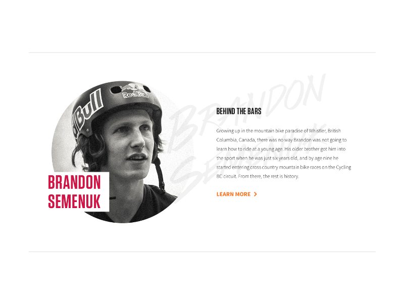 Bio Section by Zach Kelly on Dribbble