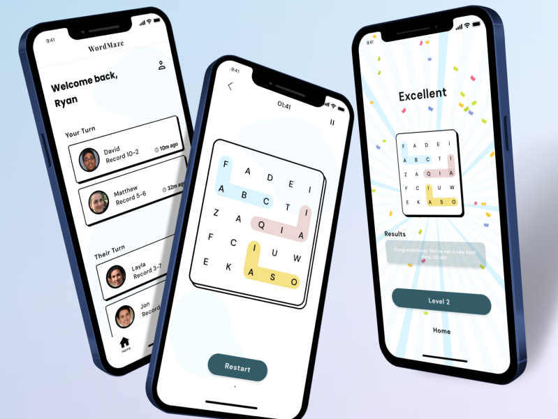 Mobile Word Game UI Design by Lhurve Davies on Dribbble