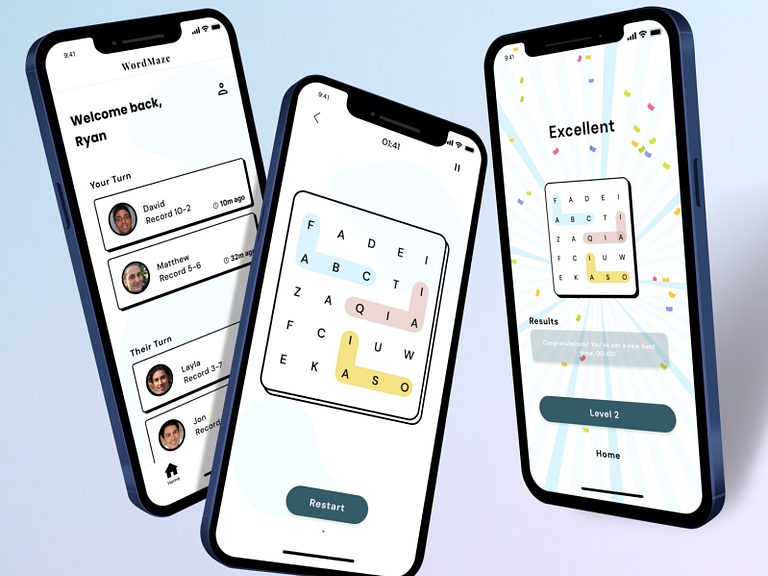 Mobile Word Game UI Design by Lhurve Davies on Dribbble