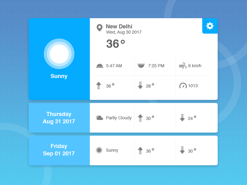 Weather App by Pooja Vaish on Dribbble