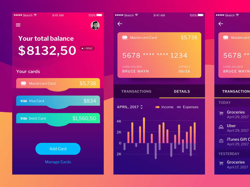 Banking App Screens by Vitaly Dulenko on Dribbble
