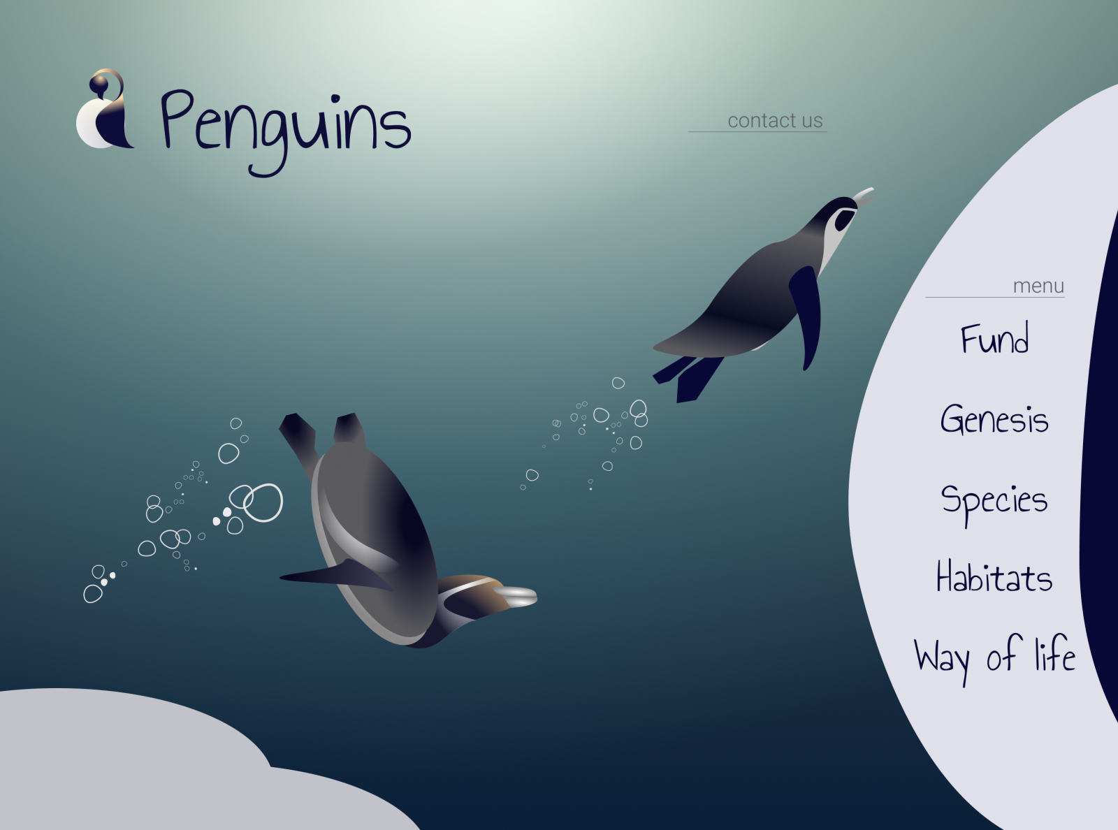 Penguins Homepage by FAINA on Dribbble