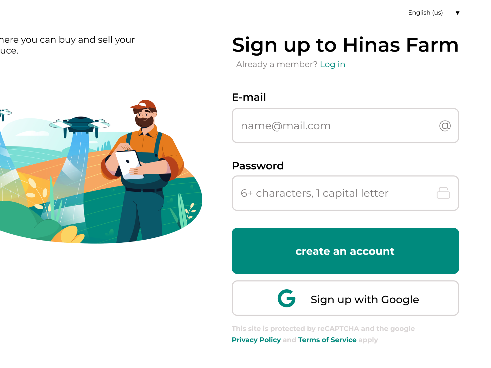 web sign up page design for a fictional farm by Abdulmalik Umar on Dribbble