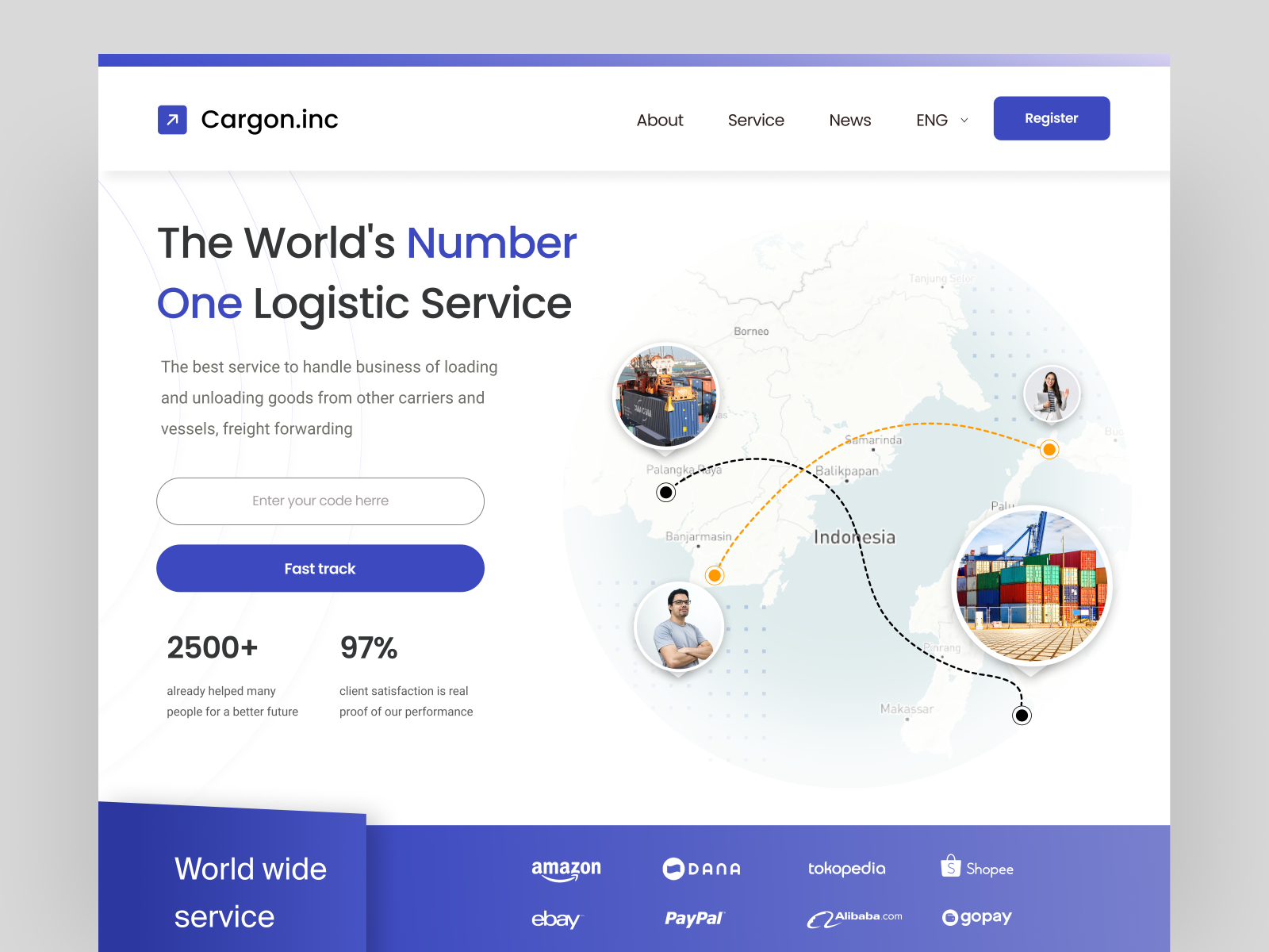 Cargo - Logistic Service - Website Header by Jordan Abdul Aziz on Dribbble