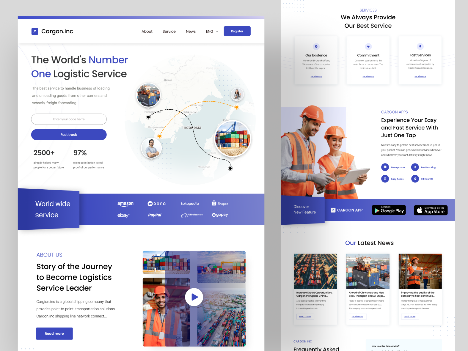 Logistic Service - Landing Page by Jordan Abdul Aziz on Dribbble