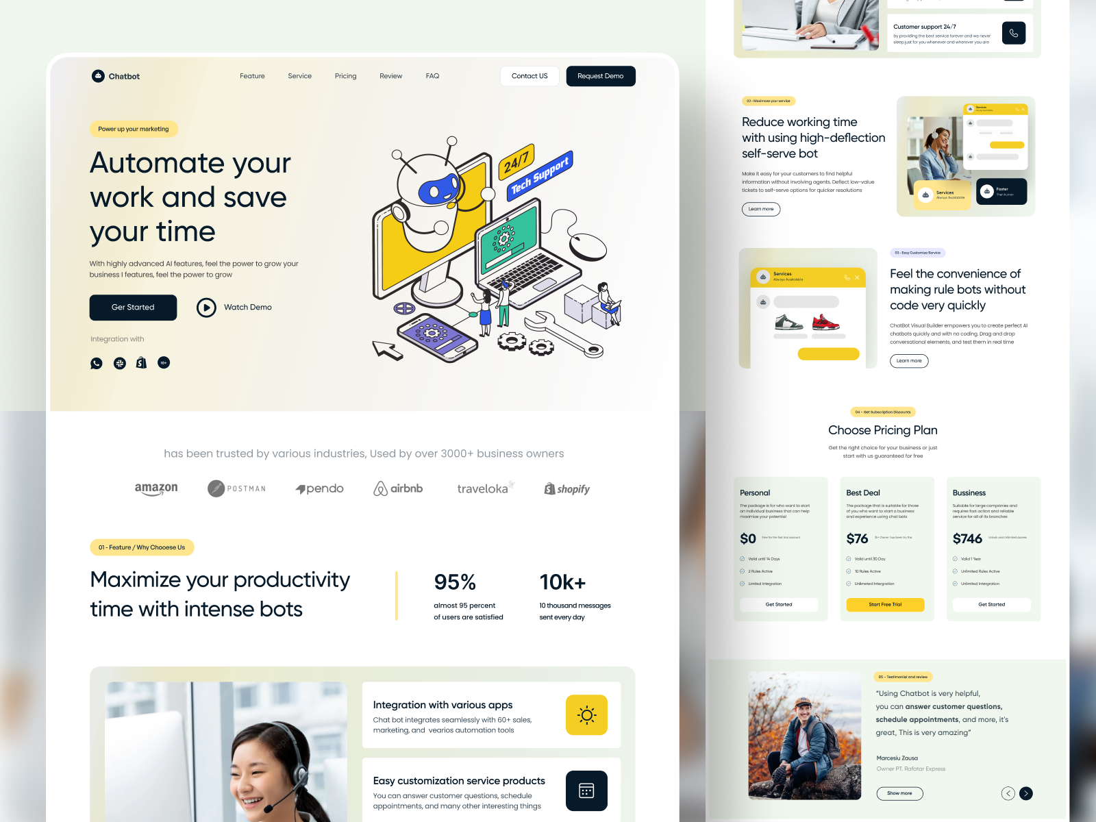 Chatbot - Landing Page Exploration by Jordan Abdul Aziz for Vektora on ...