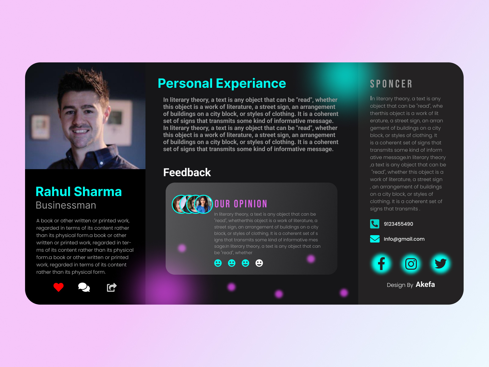 Light Effect Screen Persona by Akefa on Dribbble