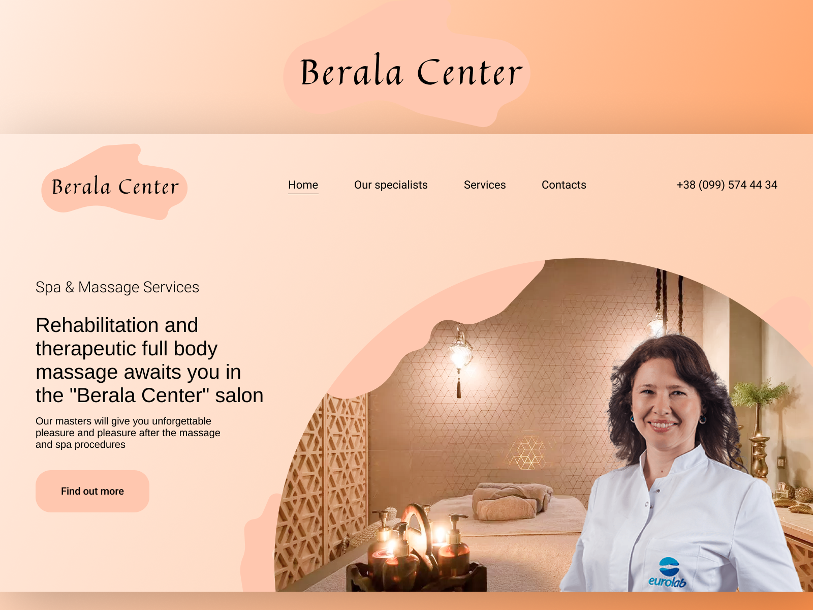 SPA & Massage Center BERALA CENTER UX|UI Web Design by Vladlen Firsov ...