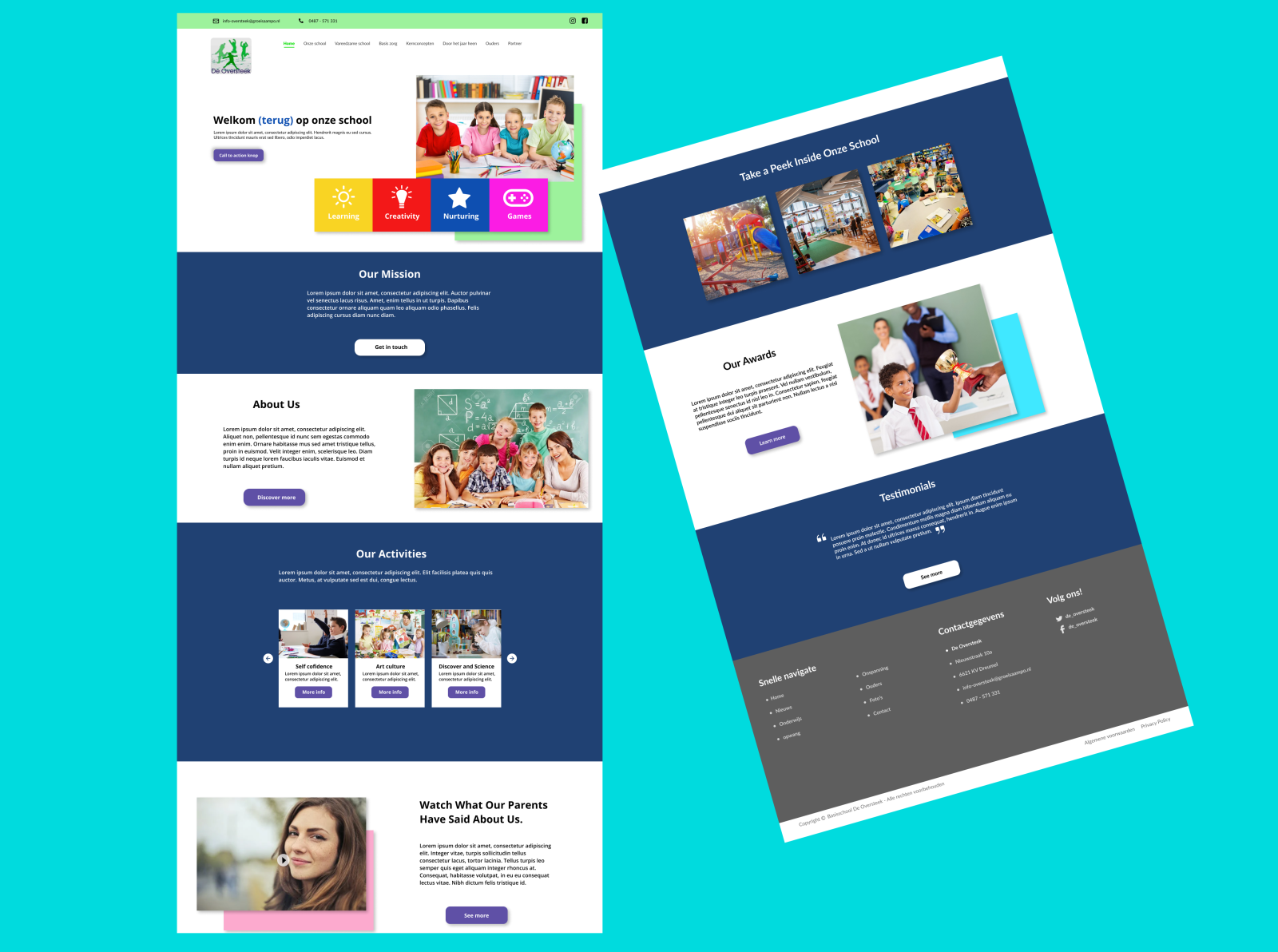 Landing Page-Children School Website by Hamza Zafar on Dribbble