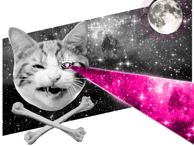 Laser Cat Cartoon