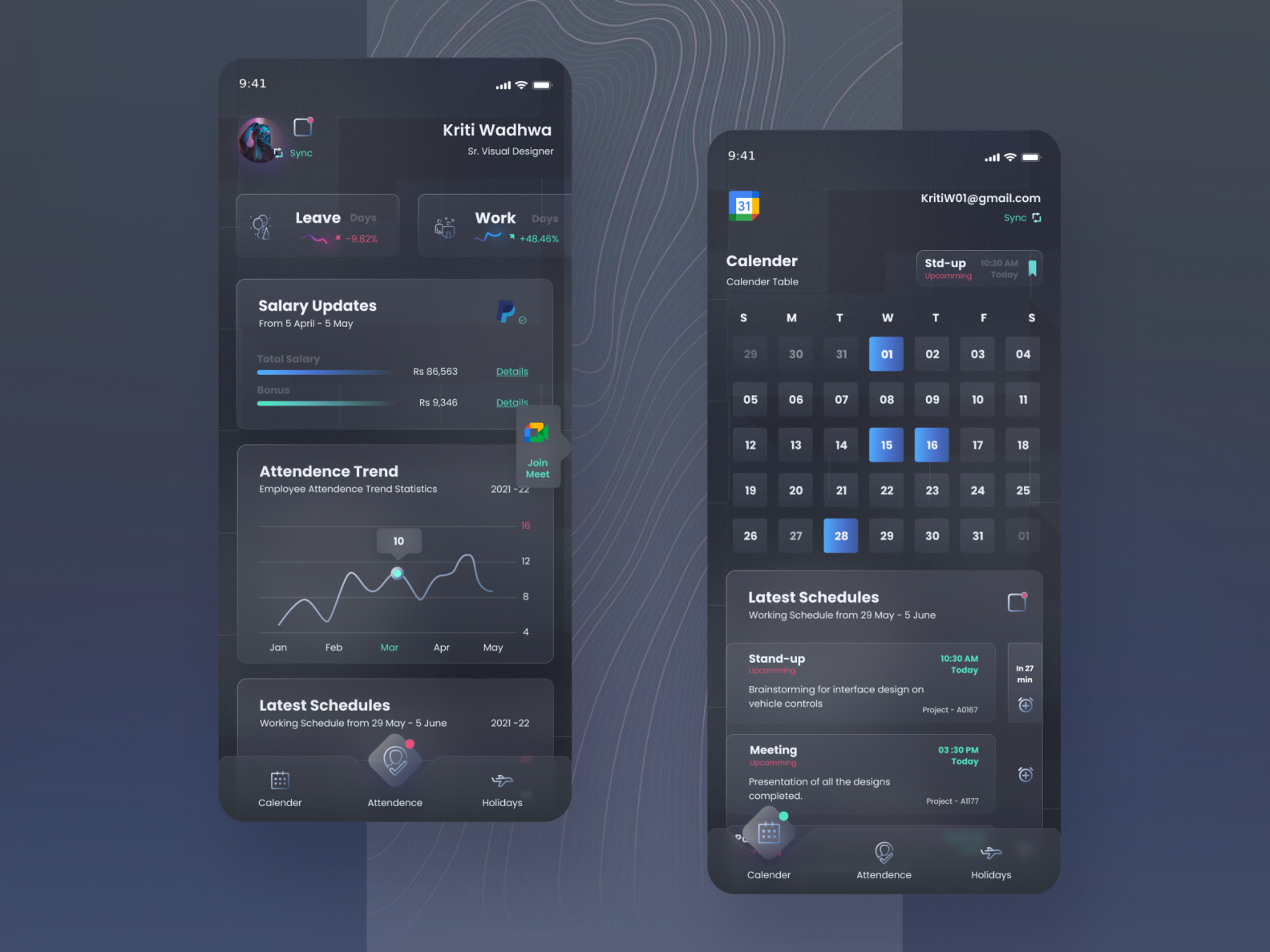 Employee Portal - App Design by Siddharth Kushwaha on Dribbble