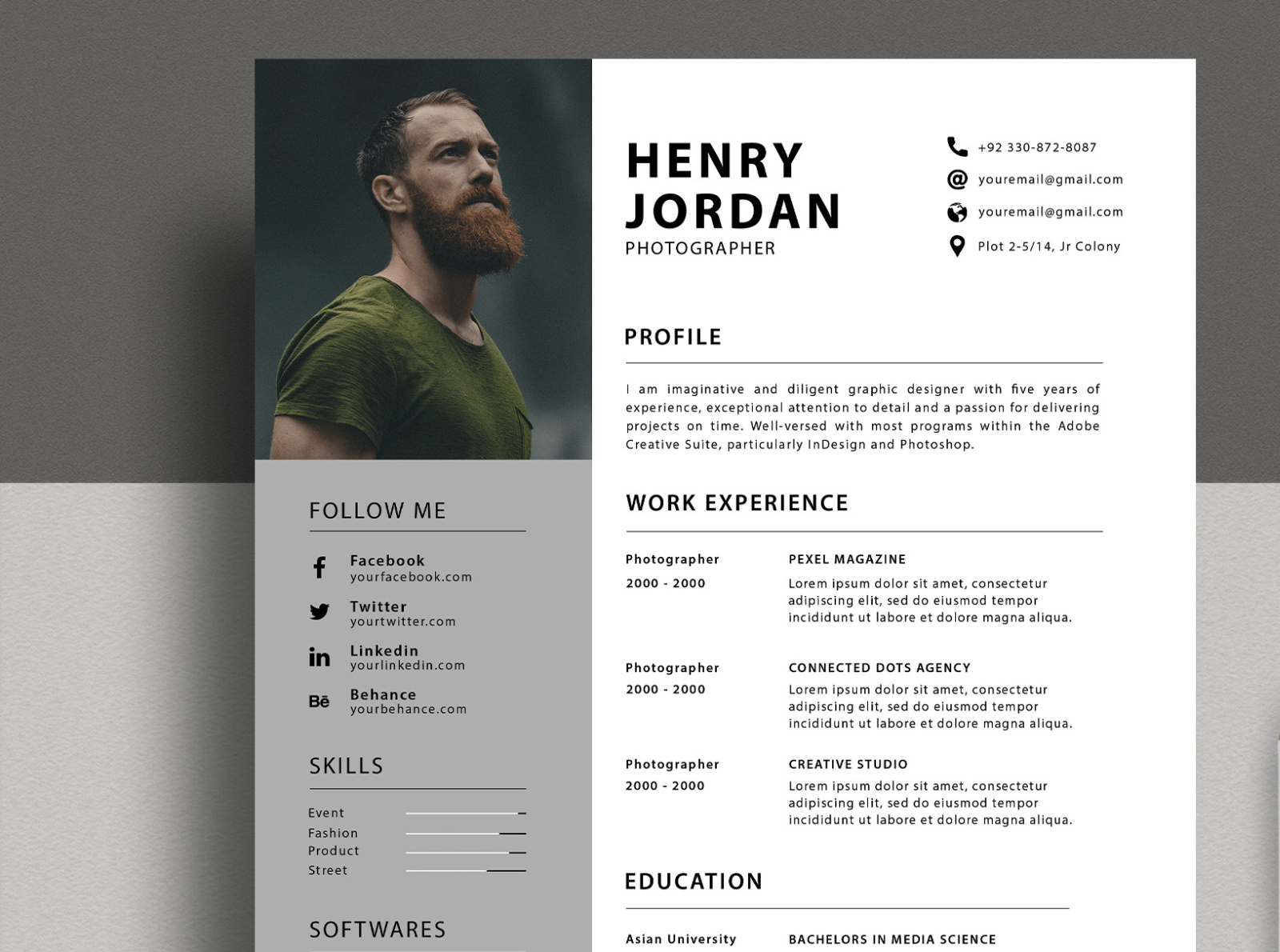 Minimalist Clean Resume/CV by Saman Usama on Dribbble