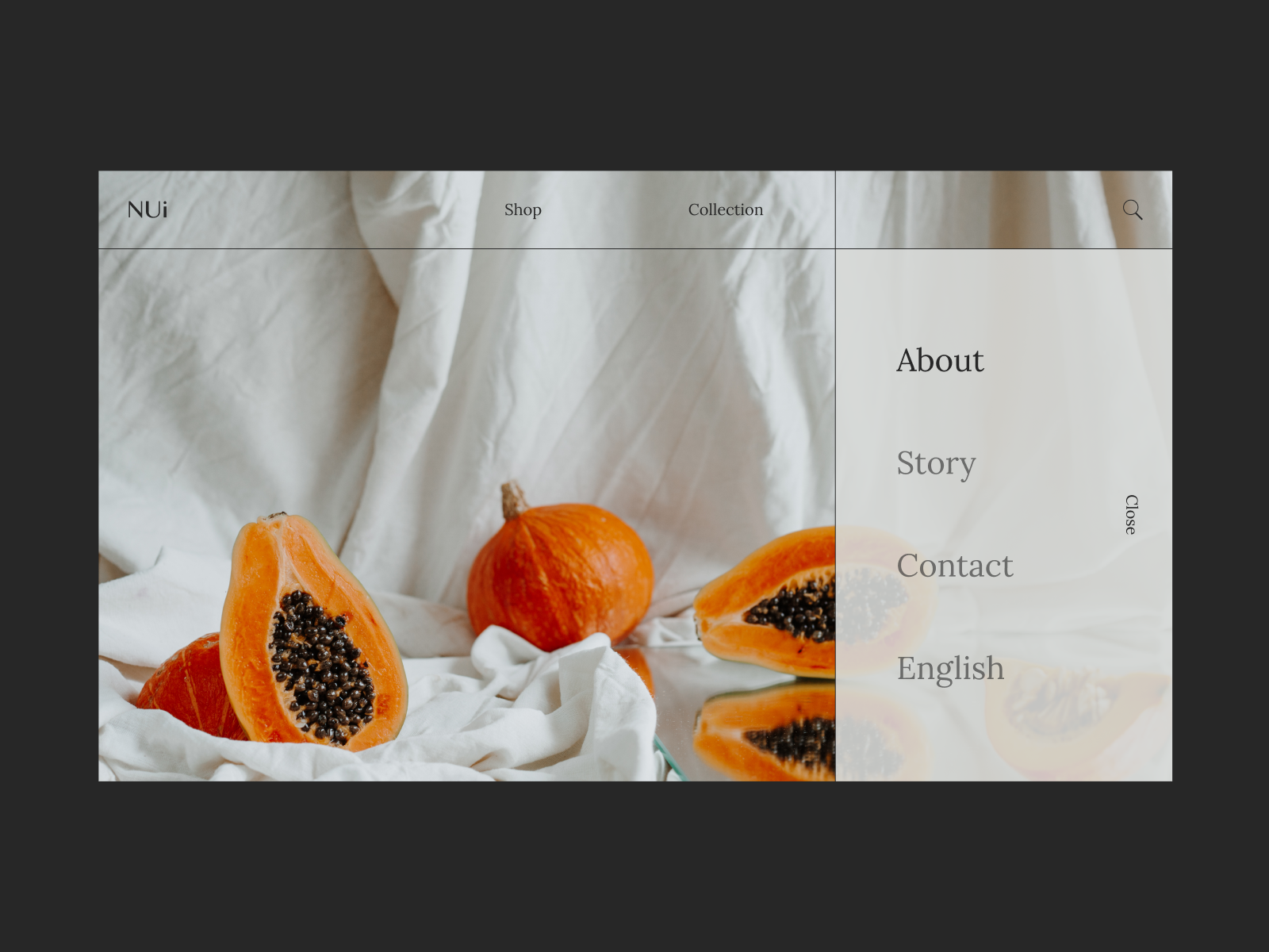 header menu by Jagoda Kondratiuk on Dribbble