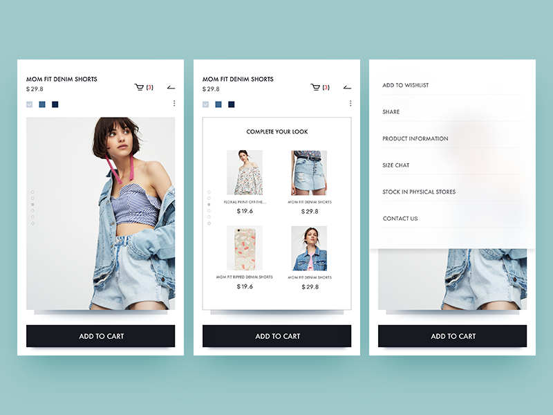 pull&bear redesign / product information by JuneWong on Dribbble