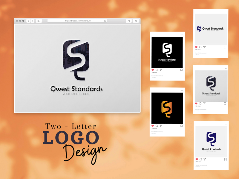 two letter minimal logo design by Khansa Waseem on Dribbble