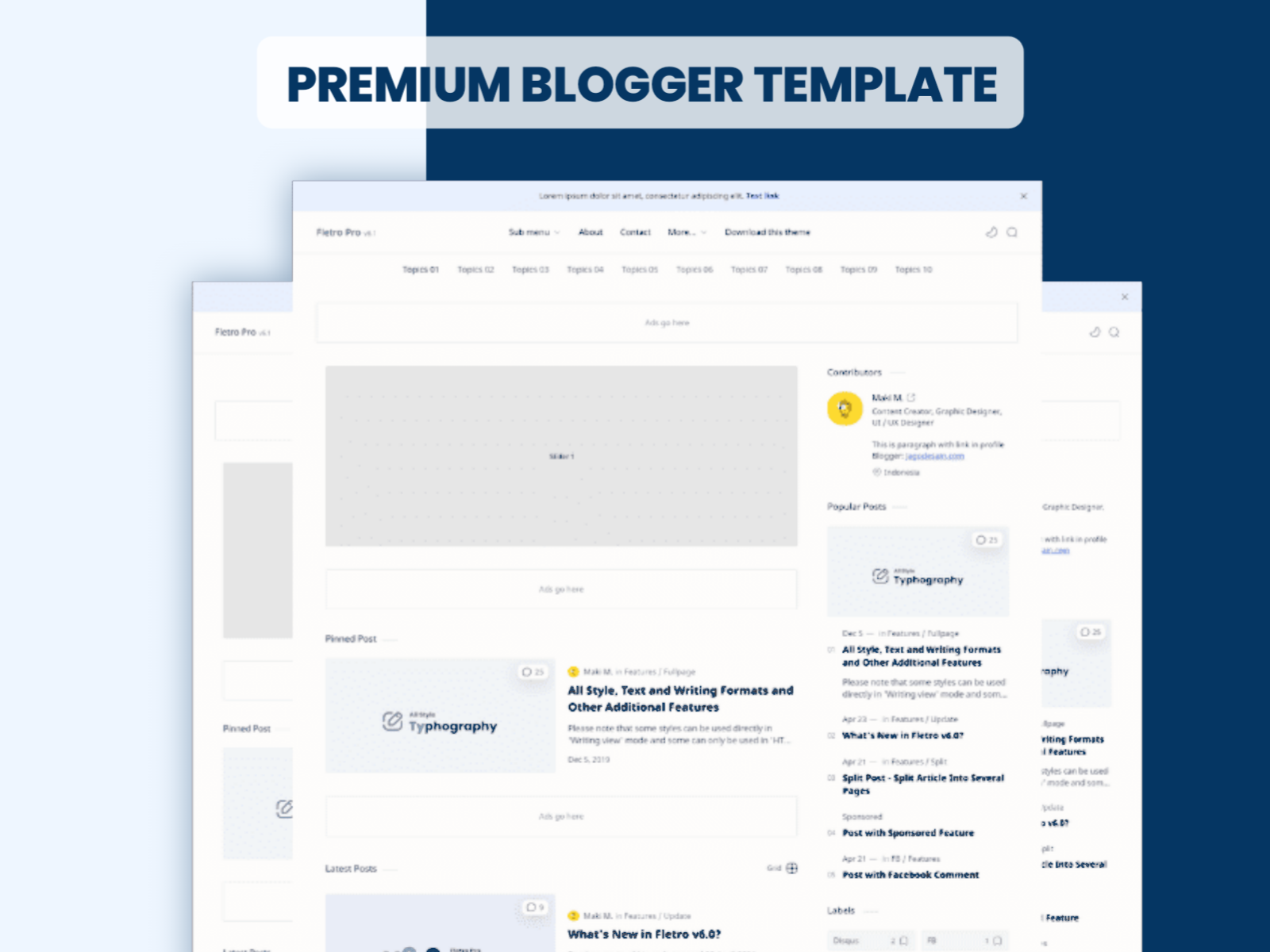 Fletro Pro V6.1 Premium Blogger Template by TechBolt on Dribbble
