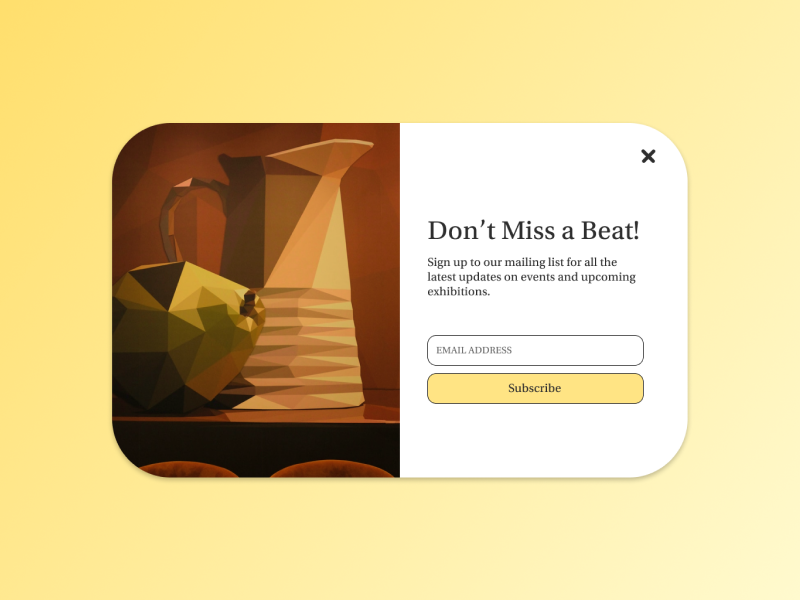 Pop Up Overlay - Daily UI 016 by Ciarán Cliffe on Dribbble