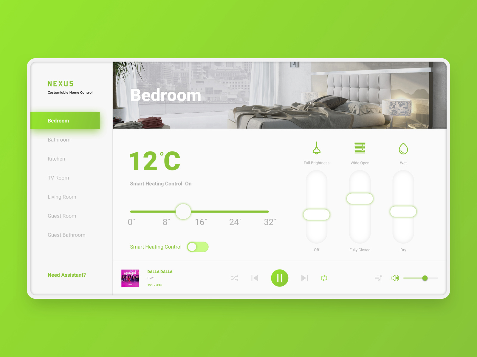 Nexus Smart Home Control UI by Dennis Liu on Dribbble