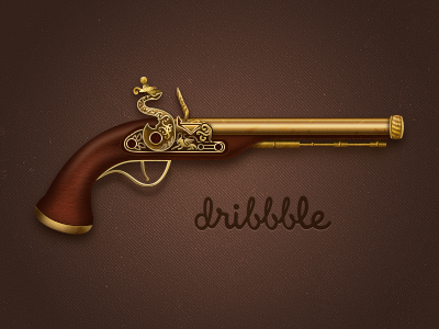 Golden Flintlock Gun by XiaoZ on Dribbble