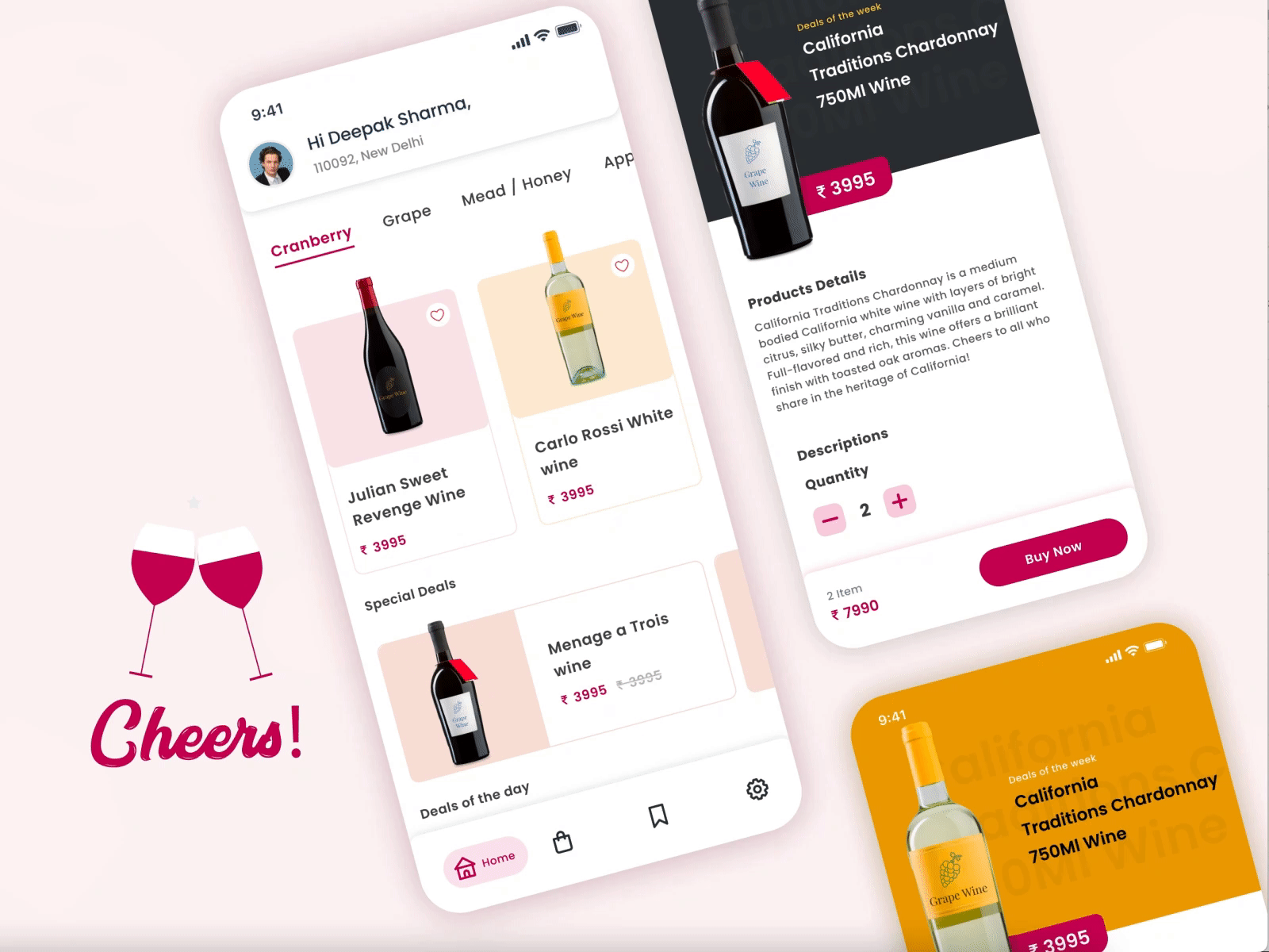 Wine App Design designs, themes, templates and downloadable graphic ...
