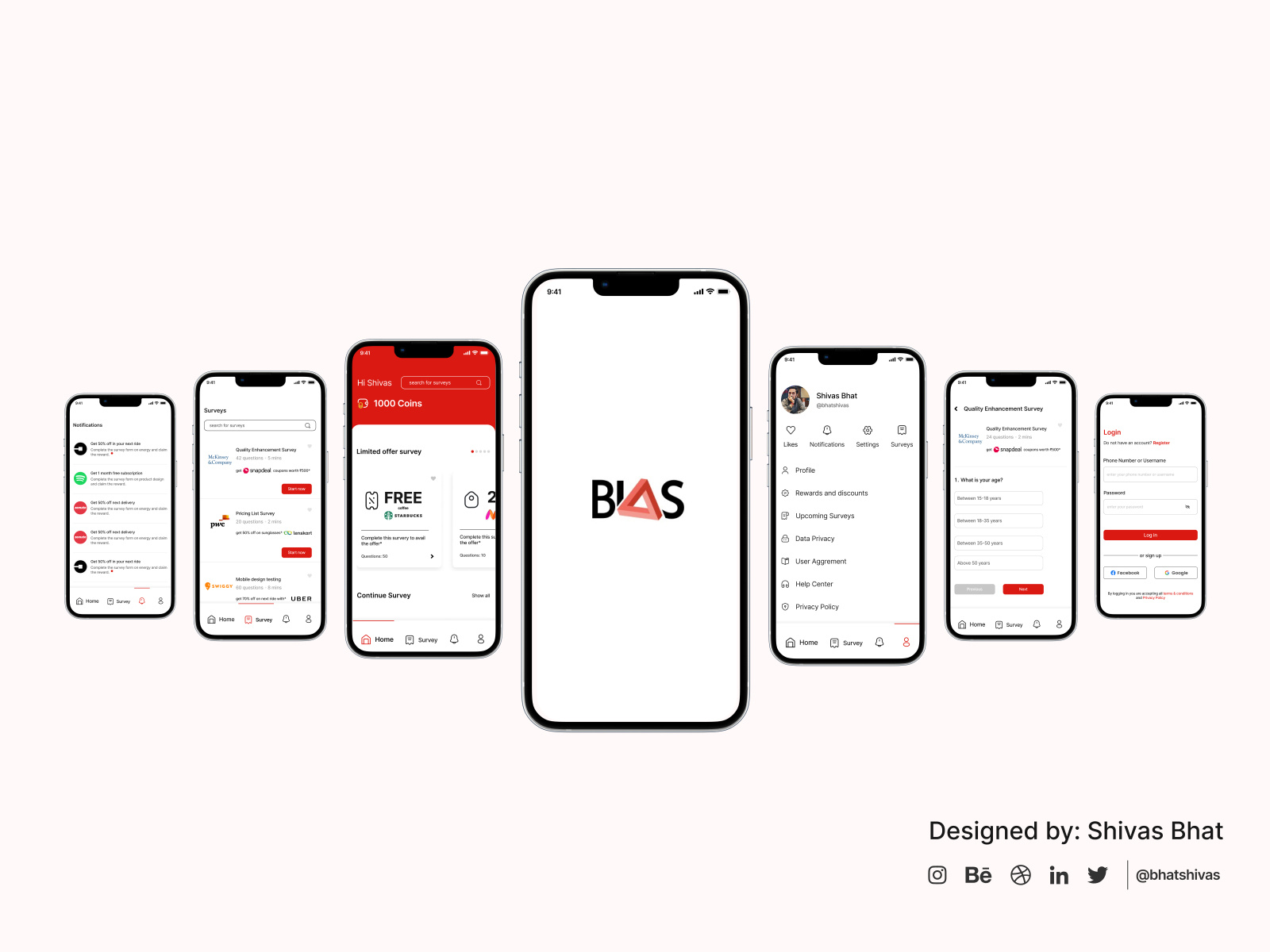Survey Application UI by Shivas Bhat on Dribbble