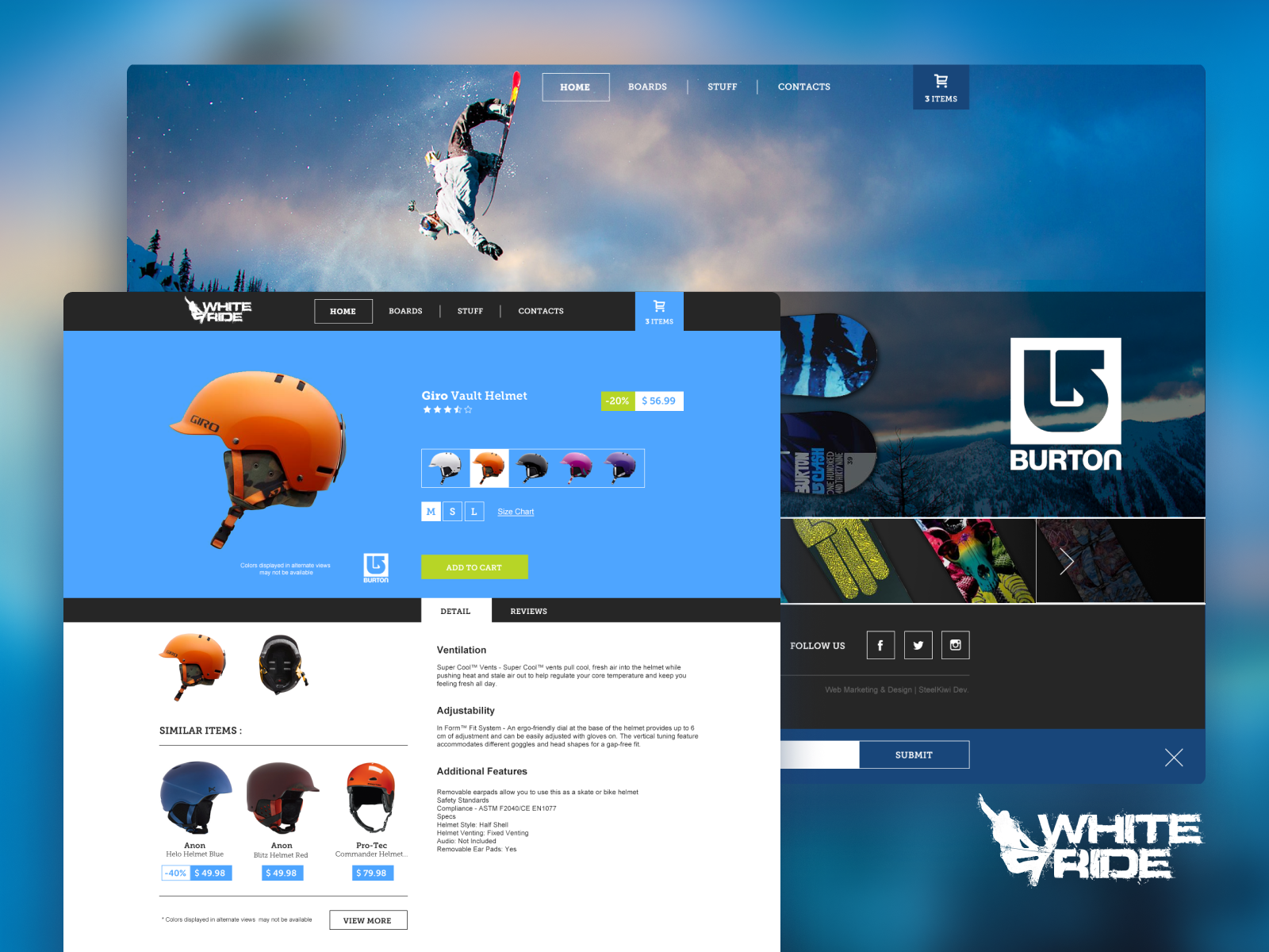 White Ride web pages by Sergey Fedotov on Dribbble