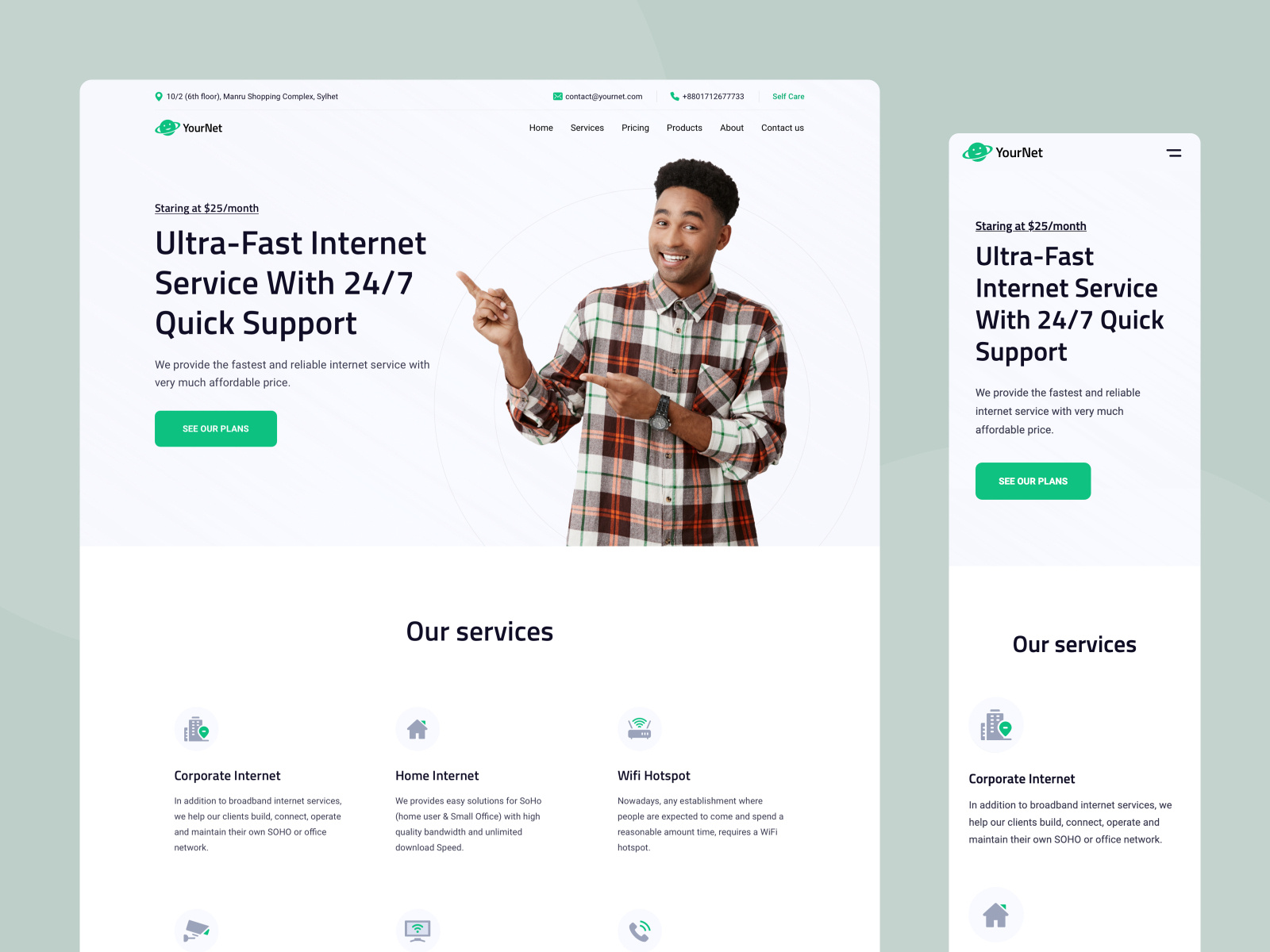 Landing Page : Internet Service Provider by Sami for Pixeleton on Dribbble