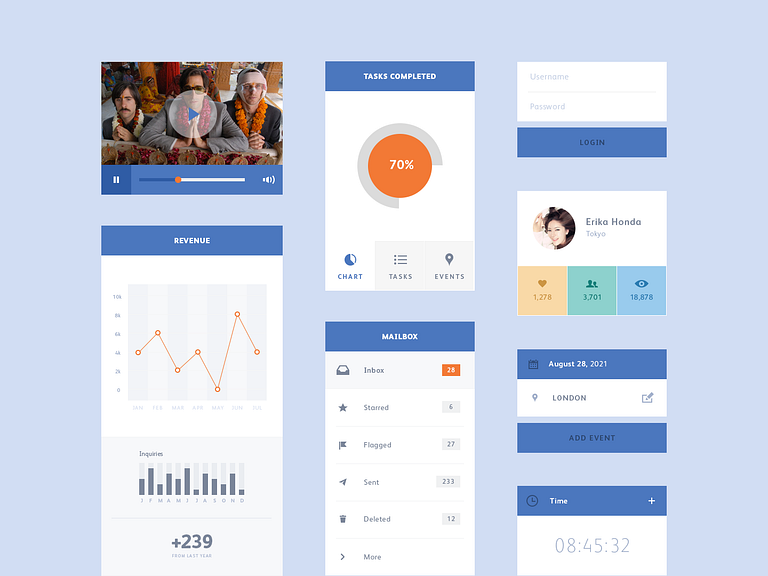 Freebie PSD: Flat UI Kit by Marcel Akiyama on Dribbble