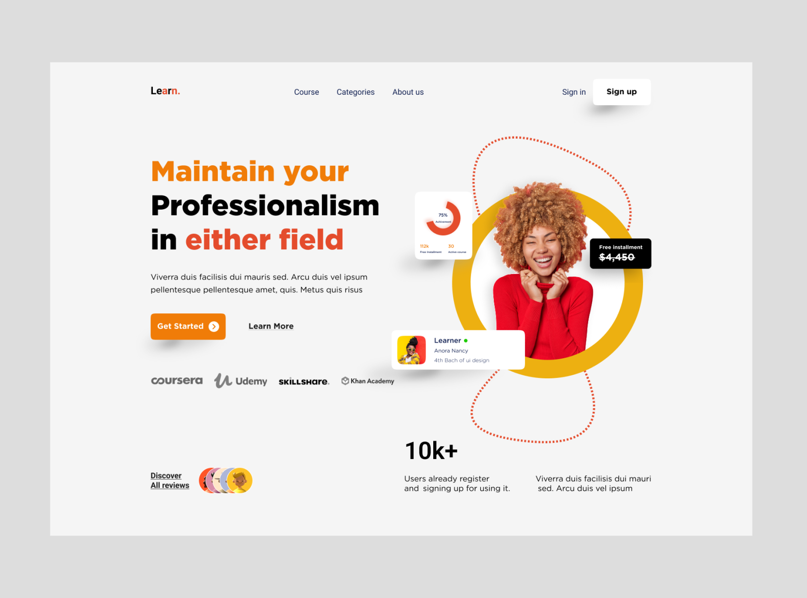 Online Learning Website by Siddika Akhter on Dribbble