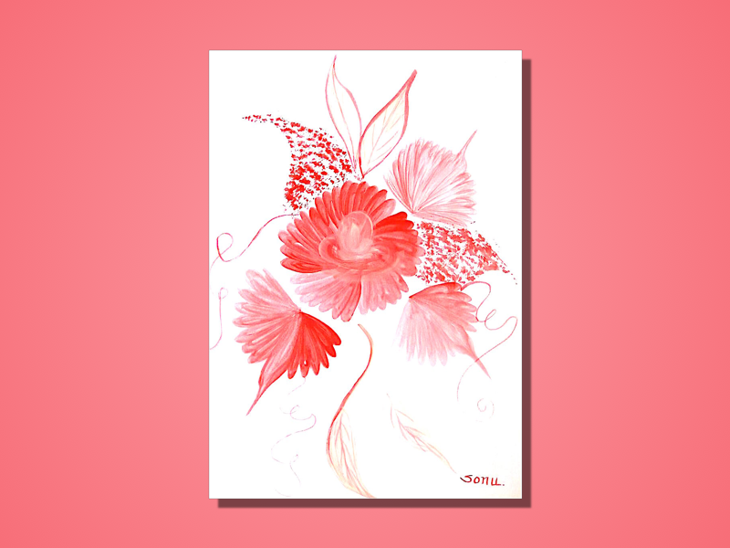 Painting of Flower Using Single Color by Sonal D on Dribbble