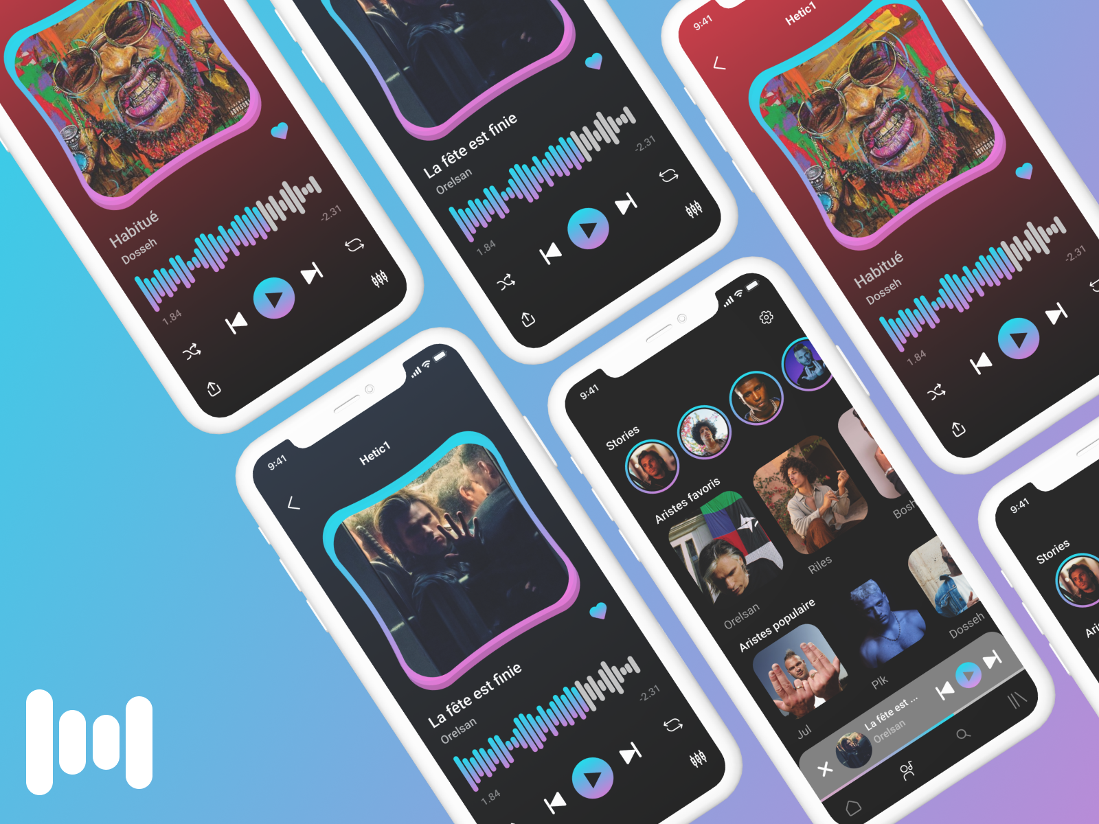 Music app in artistic mode by Nico on Dribbble
