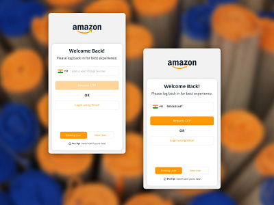Amazon's Login Screen UI Design by Shashank Kapse on Dribbble
