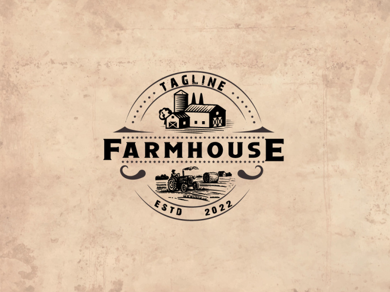 Vintage Farmhouse Logo by Fahi M on Dribbble