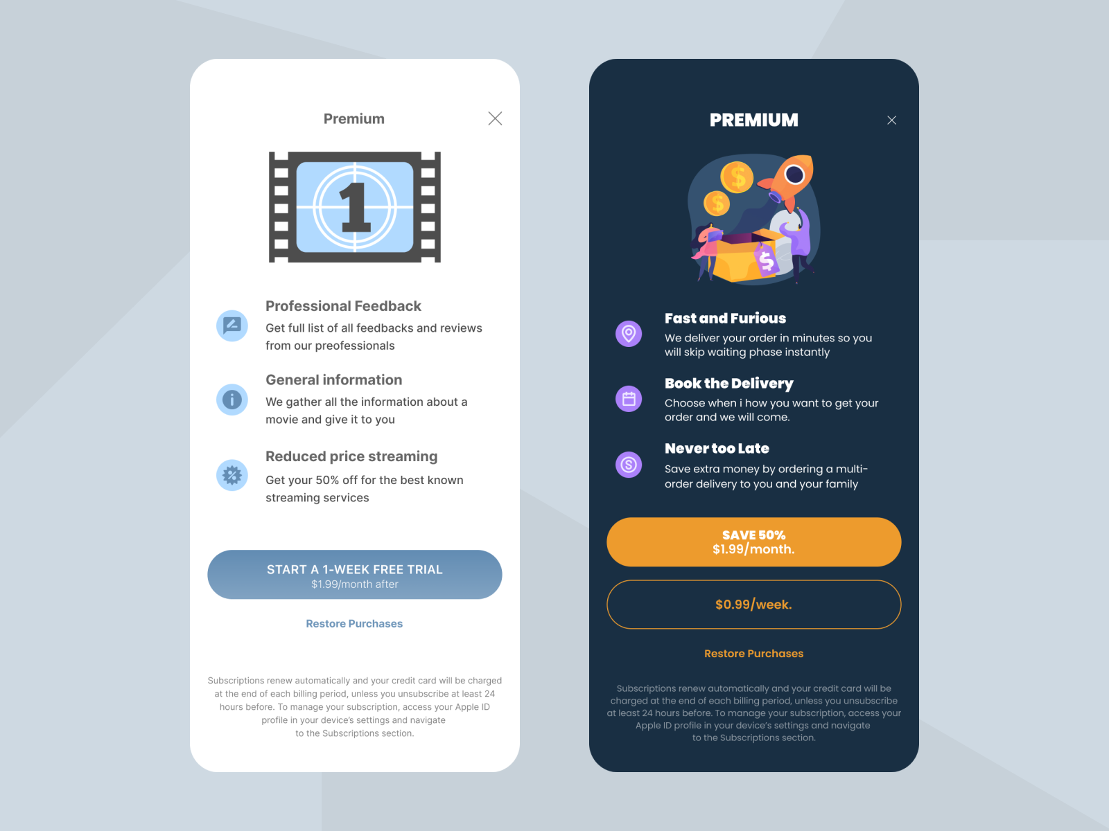 Paywall Concept by Dmitry Pankin on Dribbble