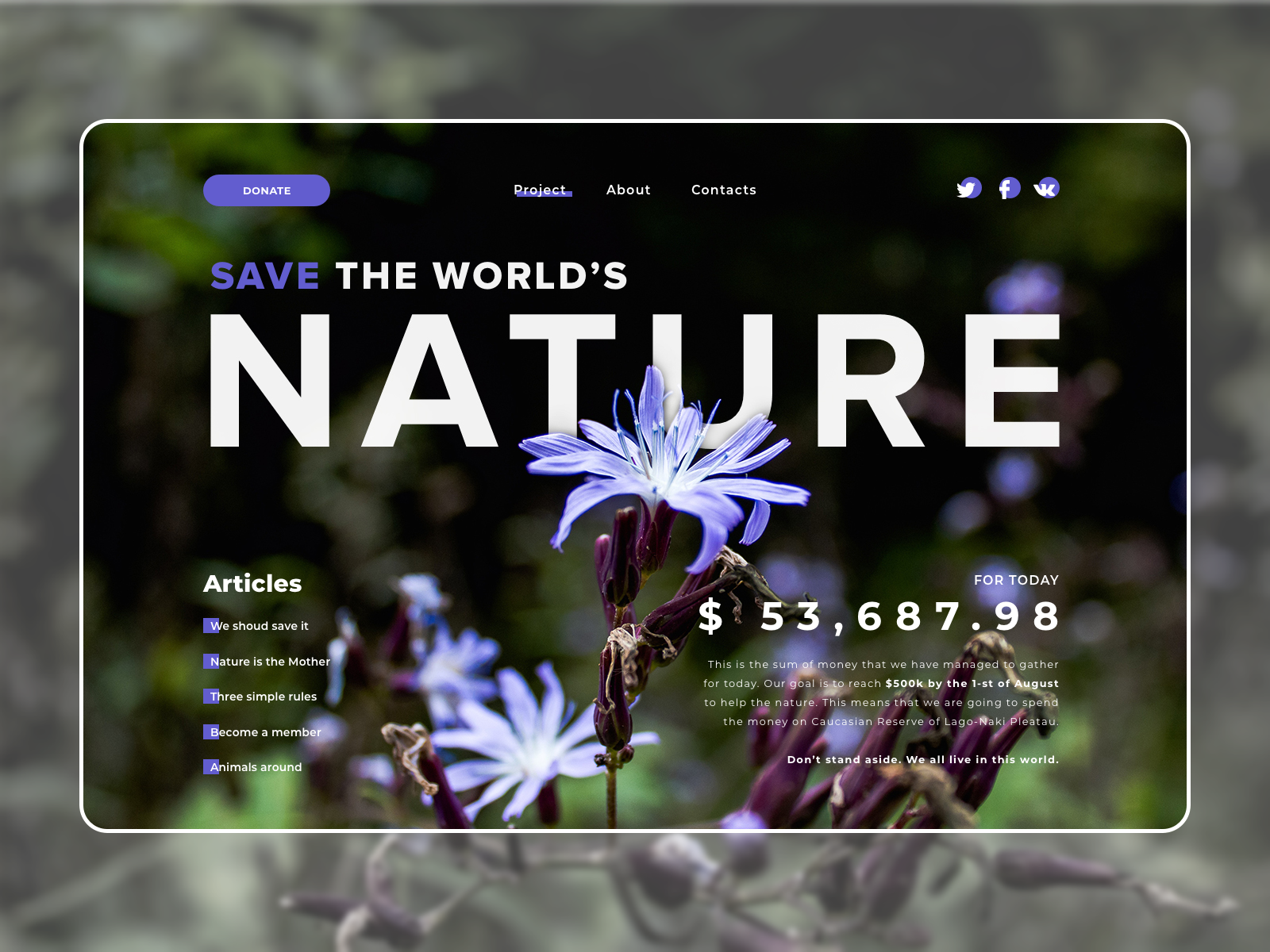 Save The Nature by Dmitry Pankin on Dribbble