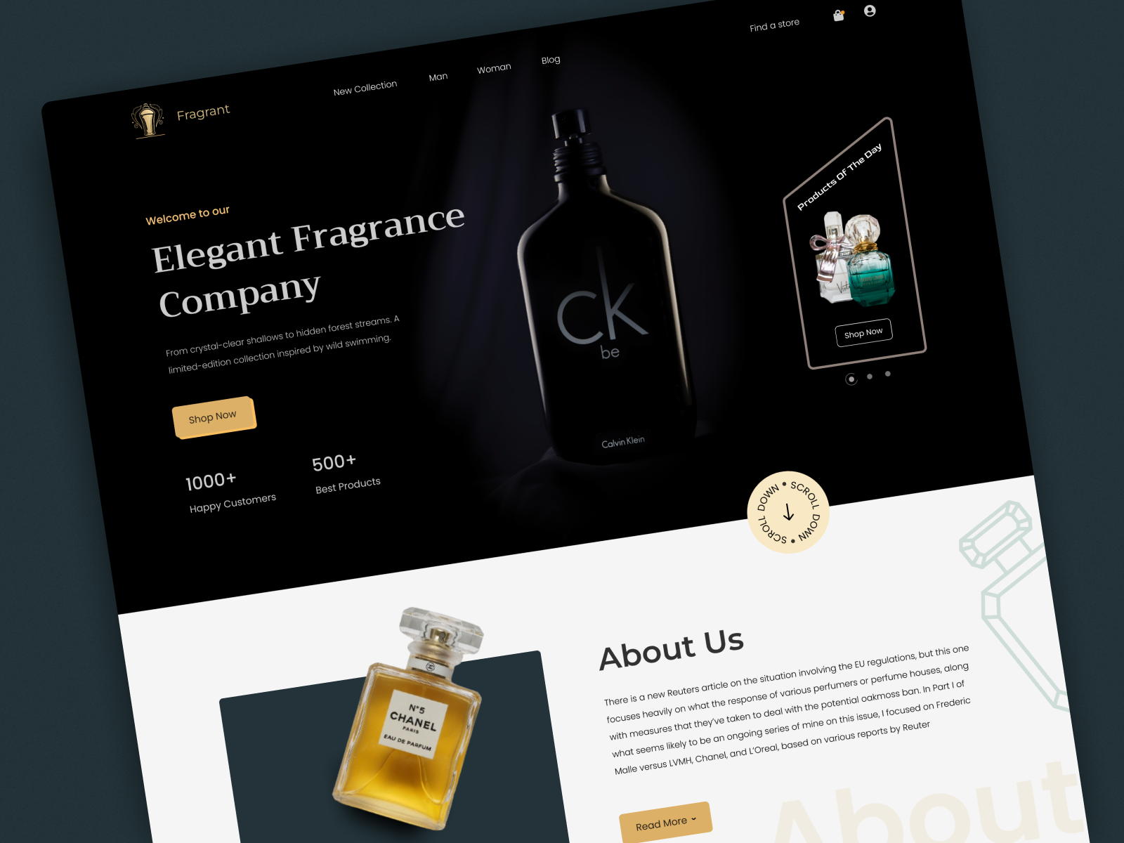 Perfume Landing page by Saiful Islam Shawon on Dribbble