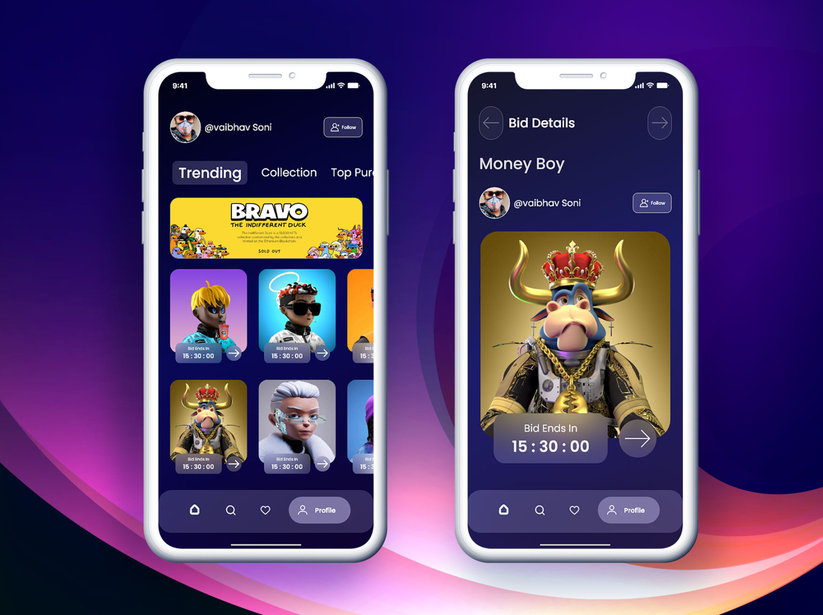 NFT Application Design by Vaaibhav Soni on Dribbble