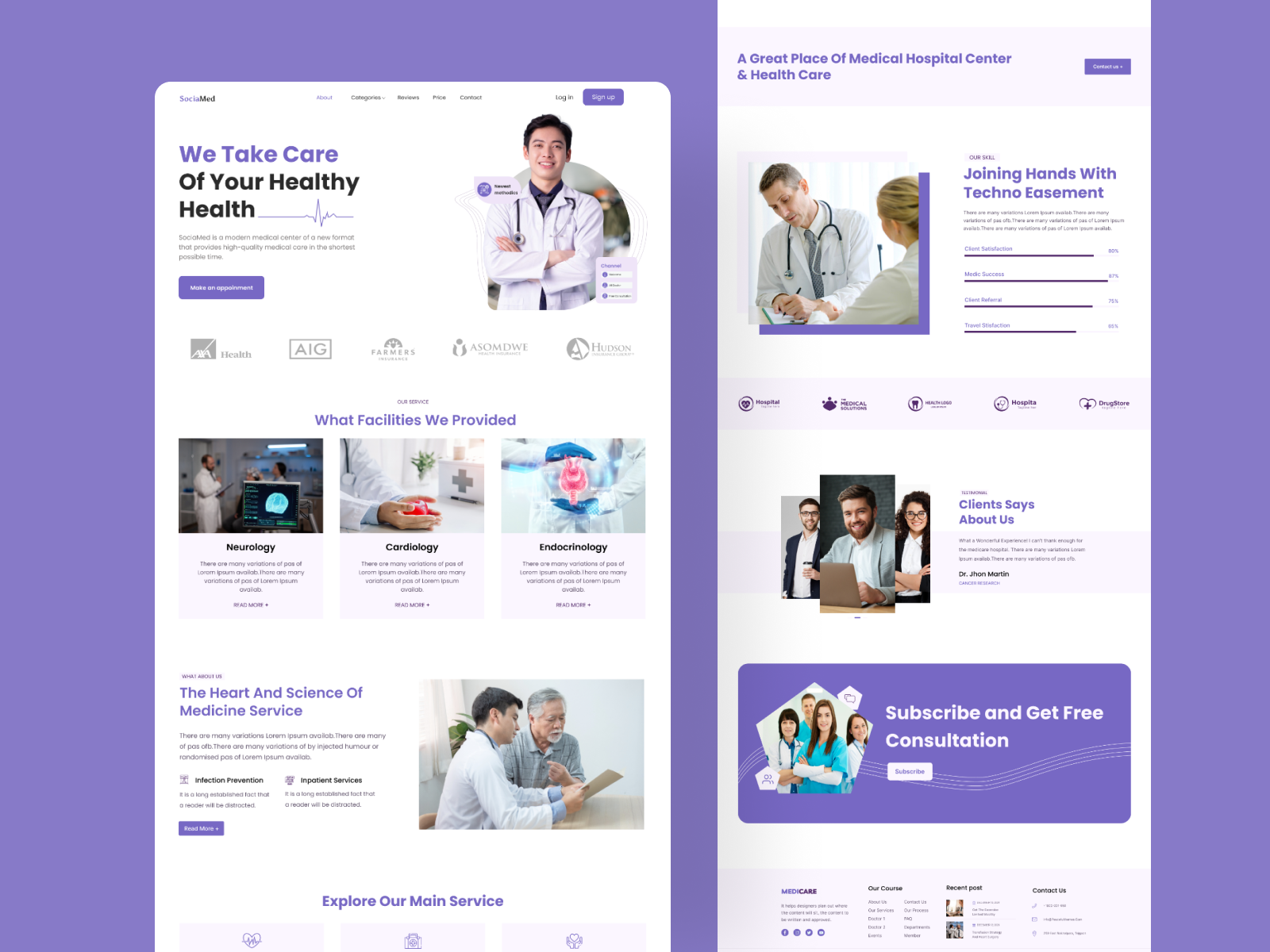 SociaMed Online Medical Service Website UI design by Abir on Dribbble