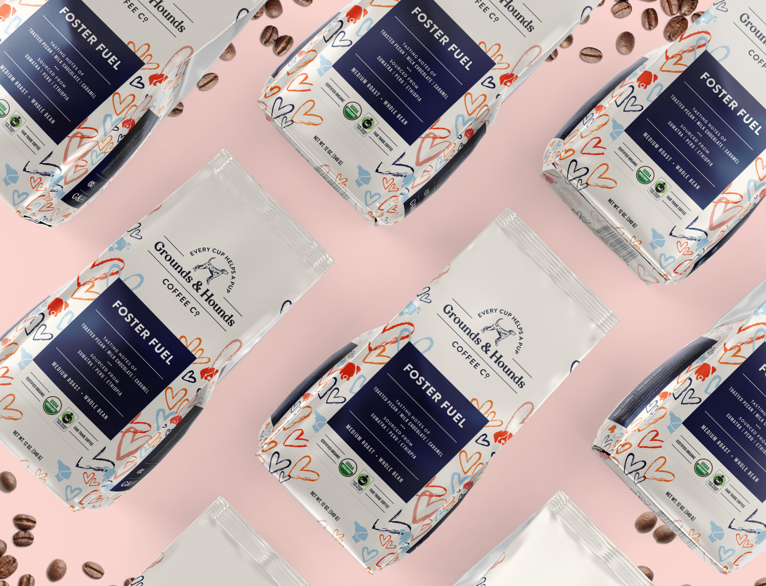 Grounds & Hounds Foster Fuel Packaging by Alli Elster on Dribbble