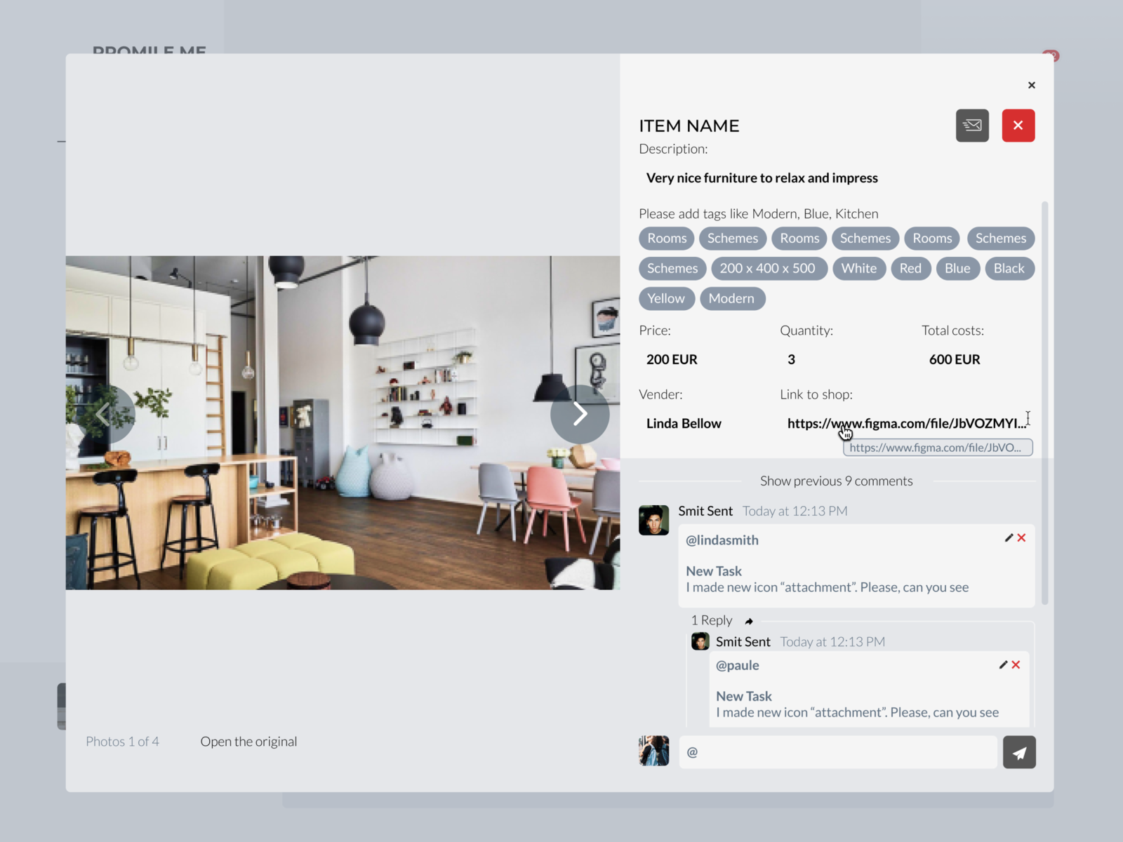 Viewing task screen by Iuliia Saniuk on Dribbble
