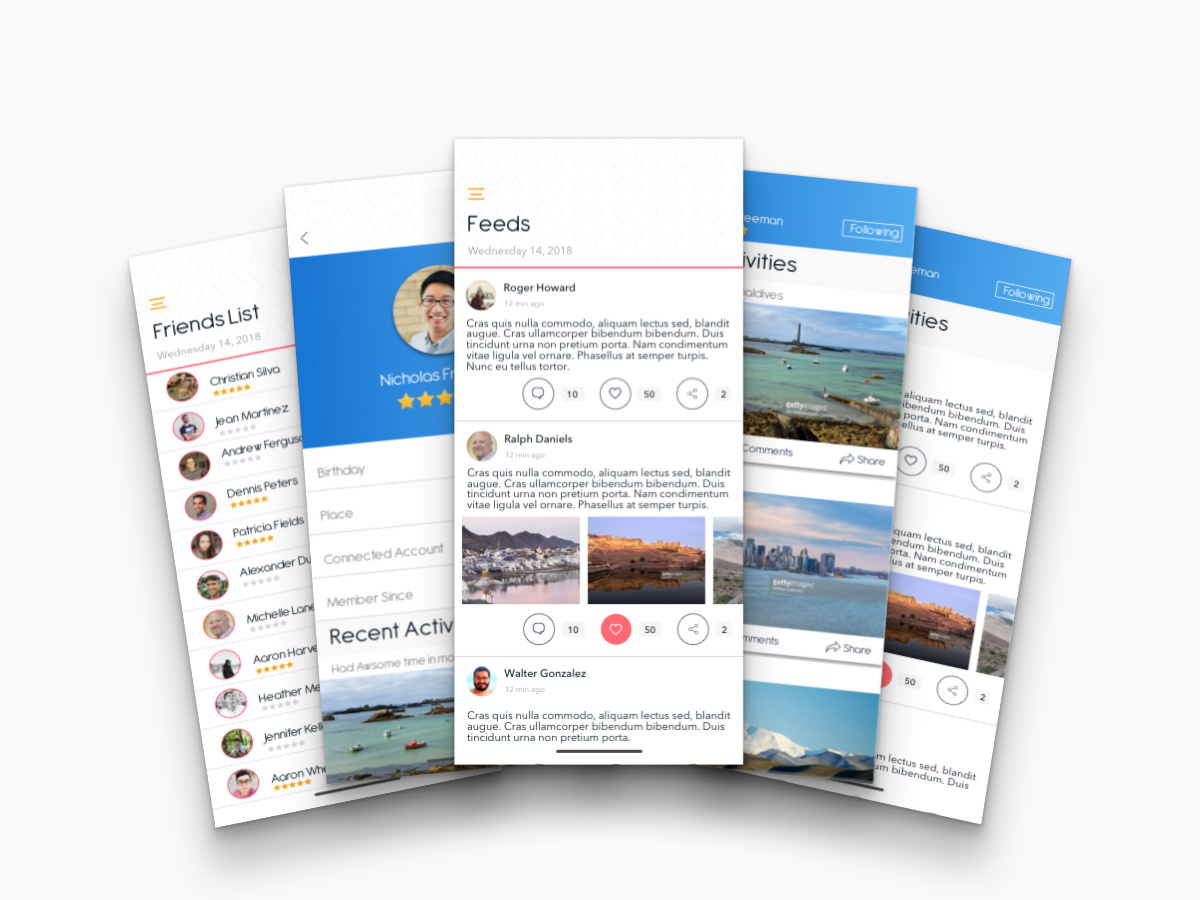 Daily UI #003 - Social Feed App by Sarpreet Kalyan on Dribbble