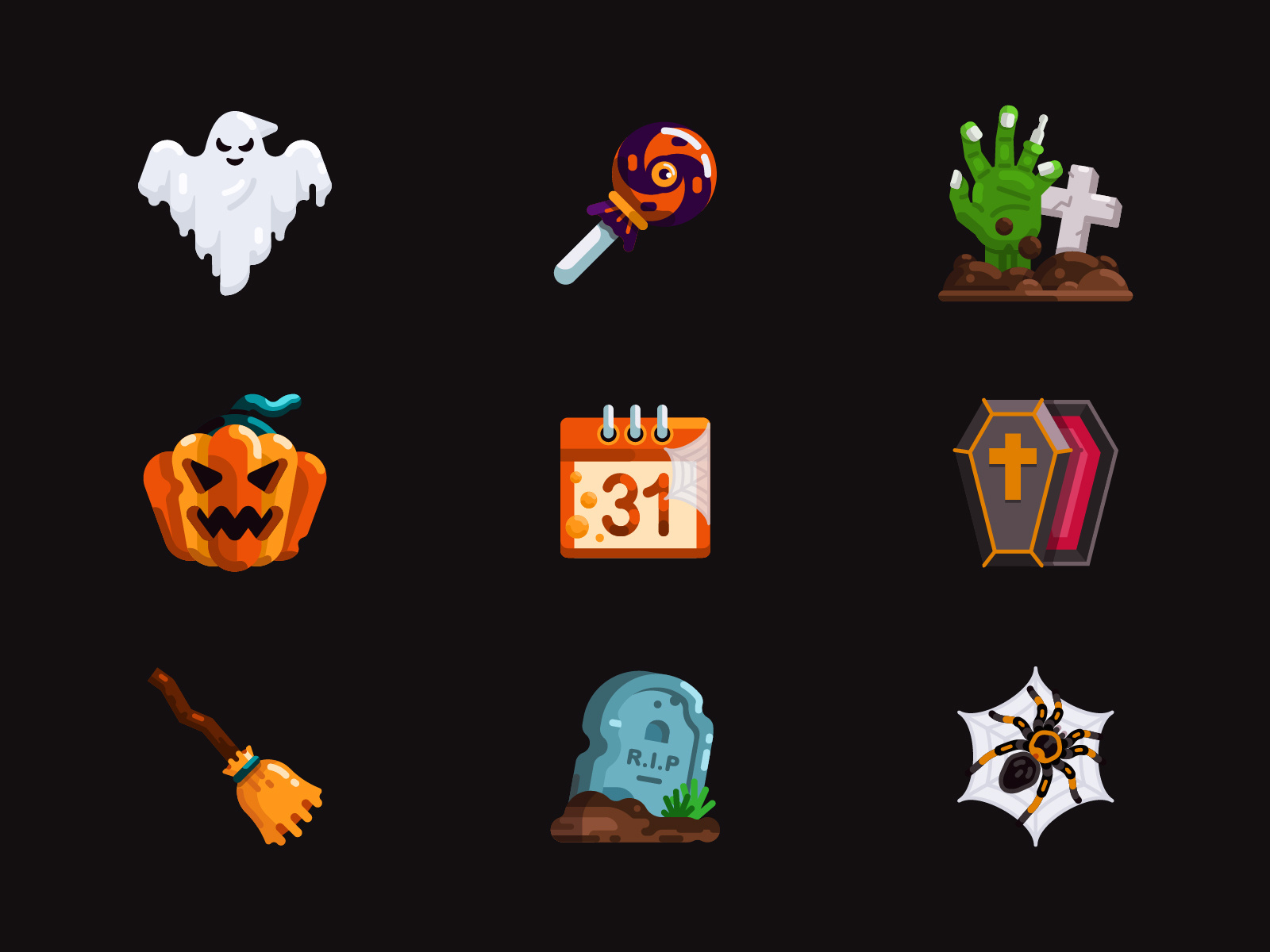 Halloween Icon Set by designbydai on Dribbble