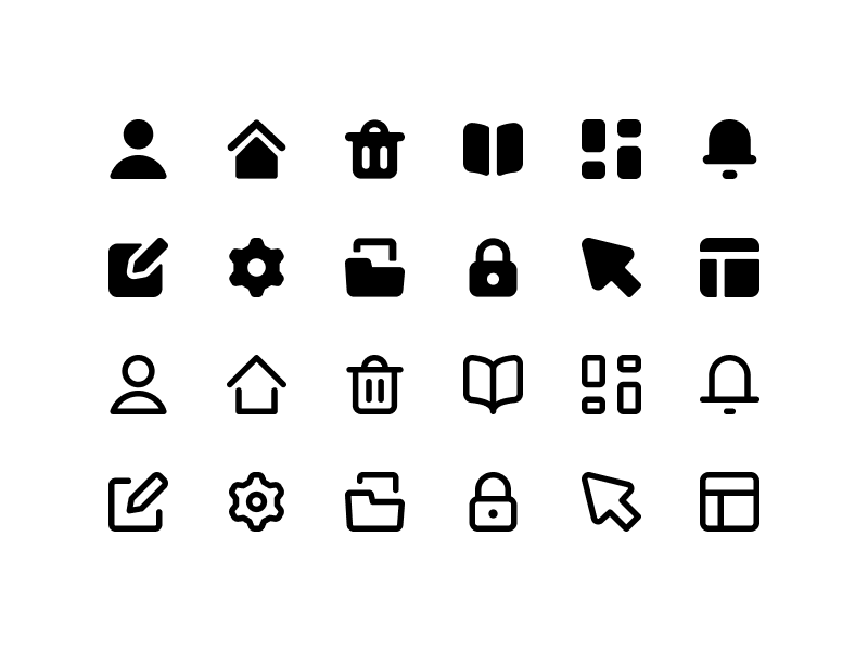 Interface Icons (Micro Line / Micro Bold) by Streamlinehq on Dribbble