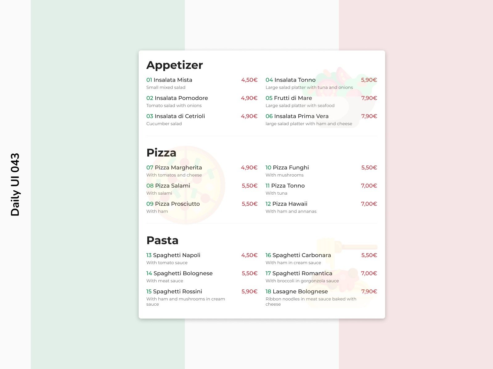 Daily UI 043 | Food/Drink Menu by Marvin Goertz on Dribbble