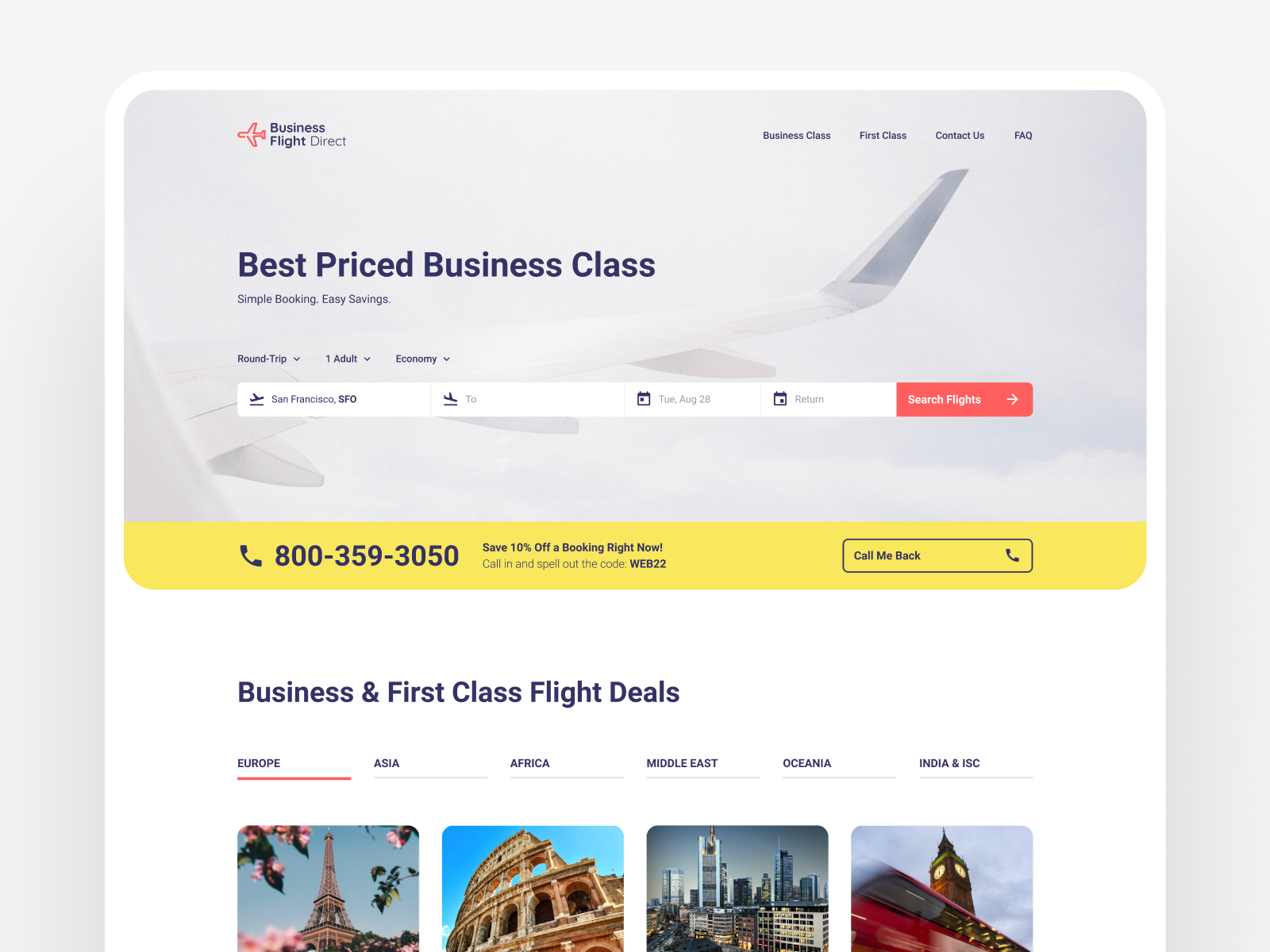 Plane Tickets Website Homepage by Shakuro on Dribbble