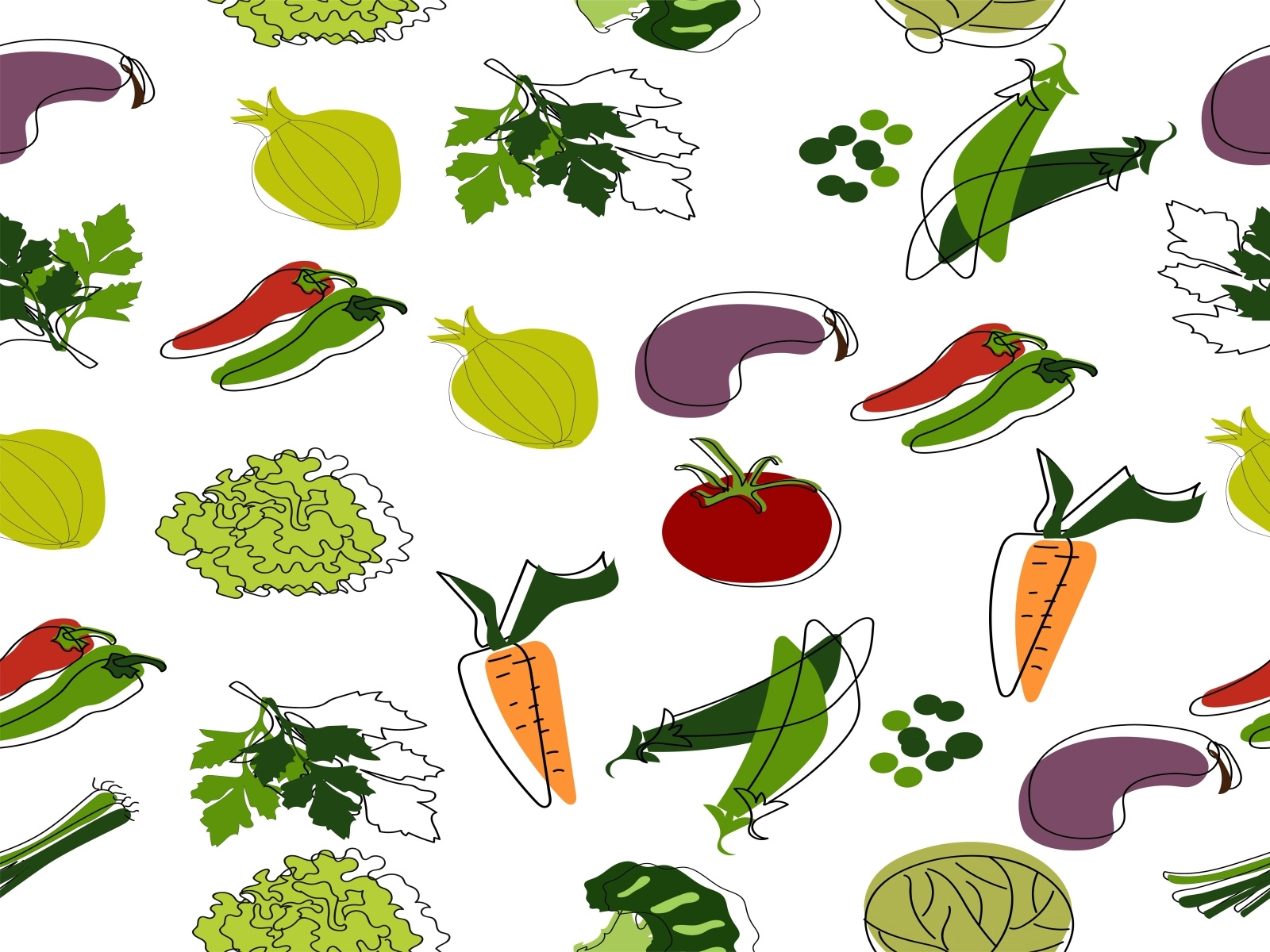 pattern with vegetables by TaniaArtDesign on Dribbble