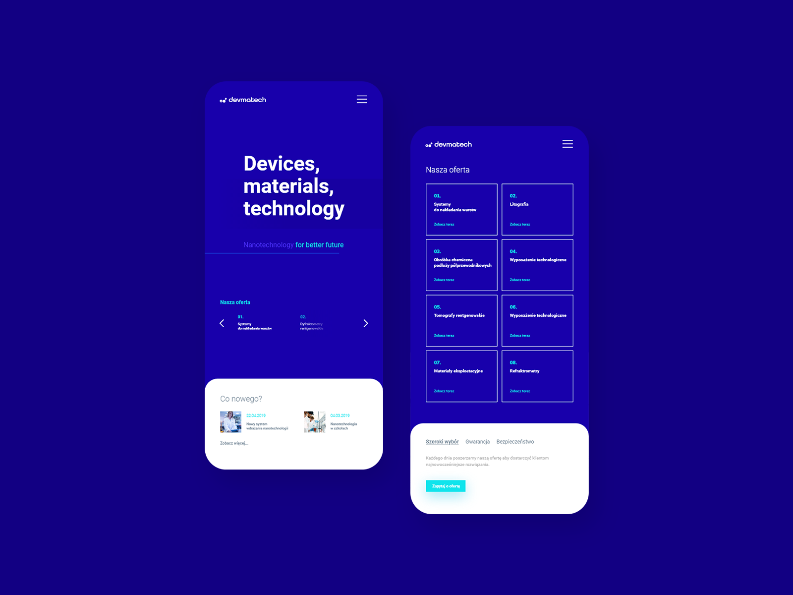 Nanotechnology company - mobile by Travi Agency on Dribbble